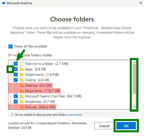 OneDrive: Sync Other Folders and Files – Breckenridge Grand Vacations