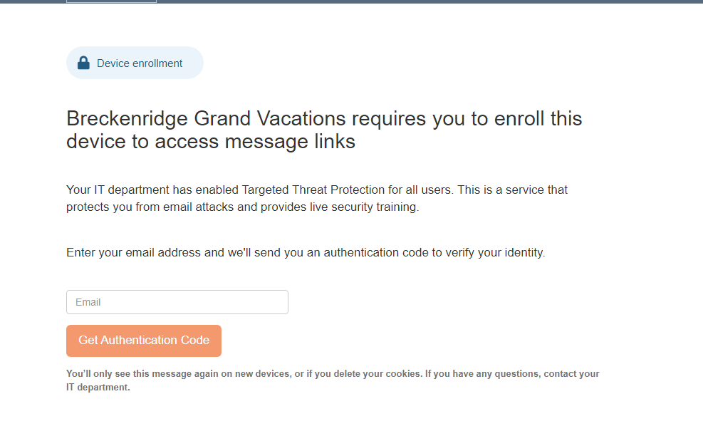 Enrolling a Device With Mimecast – Breckenridge Grand Vacations
