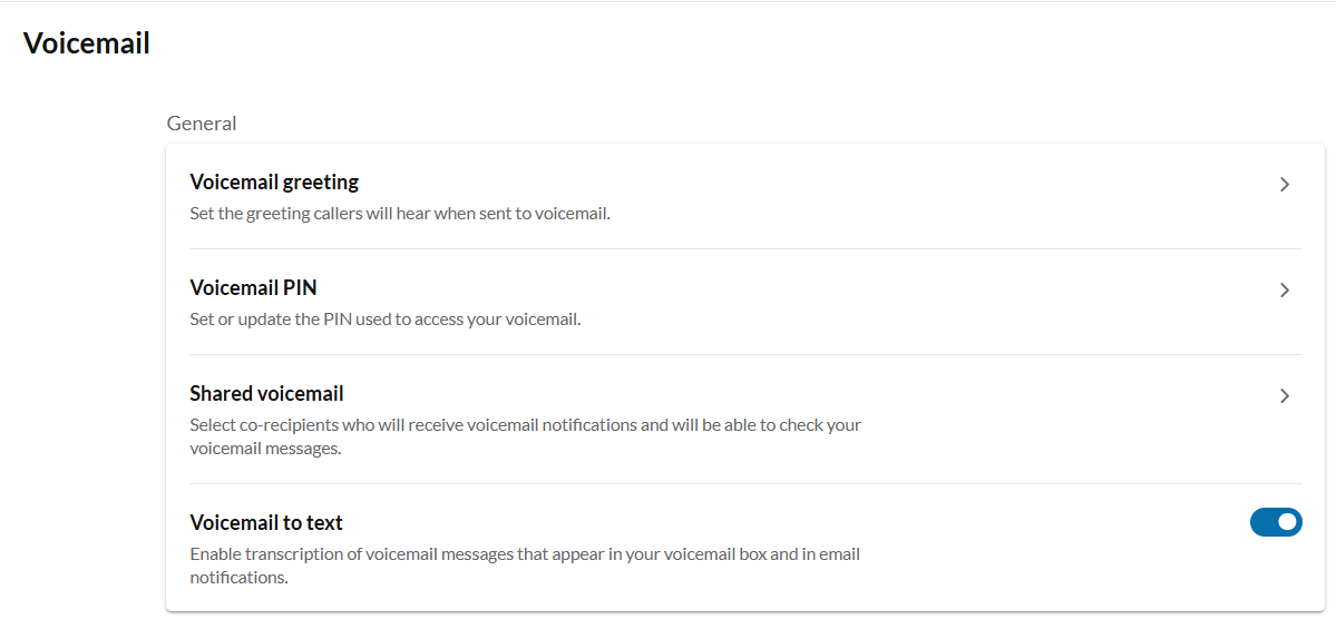 RingCentral: Voicemail Settings – Breckenridge Grand Vacations